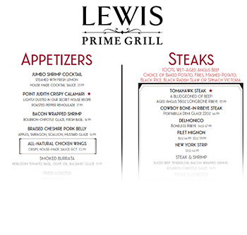 Menu | Lewis Prime Grill - Loxahatchee's Newest Steakhouse. Part of the ...